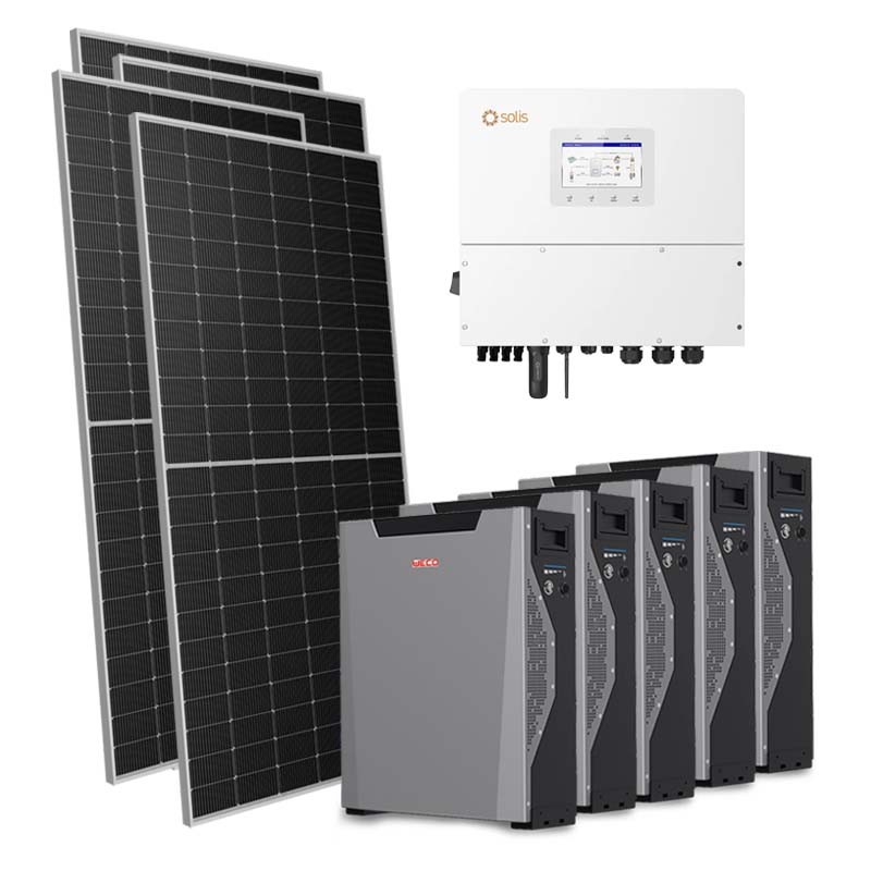 Kit fotovoltaico trifase 13090W inverter 12kW Solis batteria al litio 26.85kWh Weco 5k3 XP ...