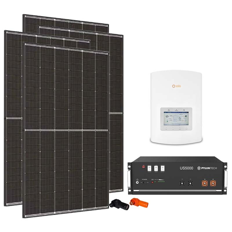 Kit fotovoltaico monofase 5400W inverter 5kW Solis batteria al litio ...