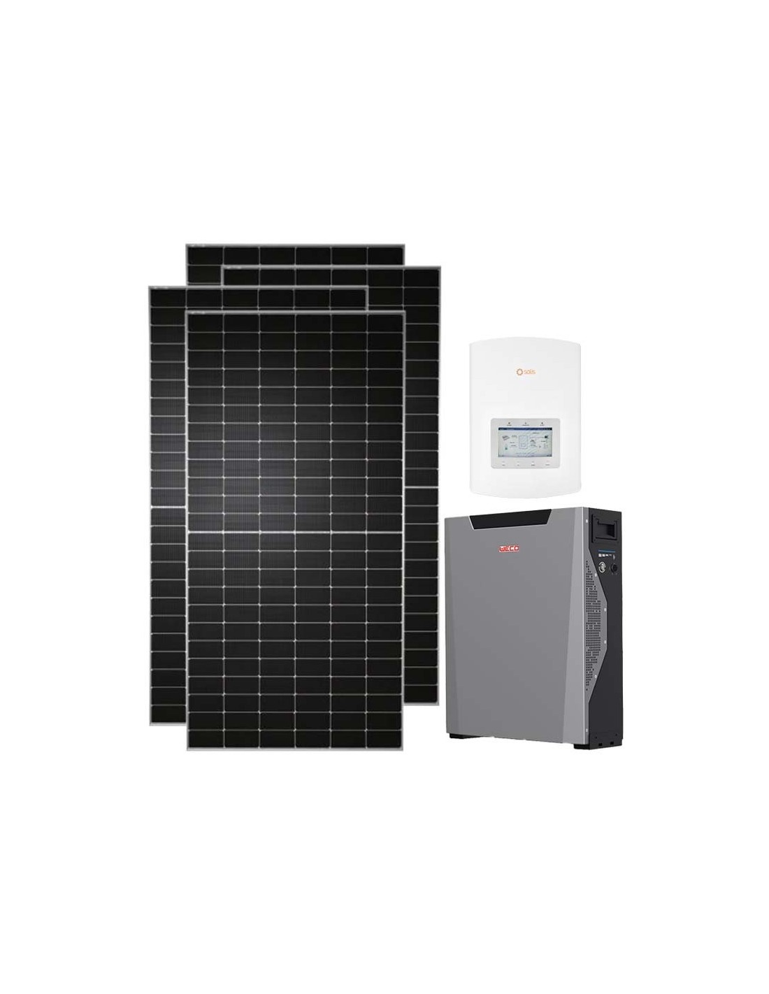 Single-phase photovoltaic kit 8260W 6kW inverter Solis + 2 Weco 5k3 XP 5.3kWh lithium batteries