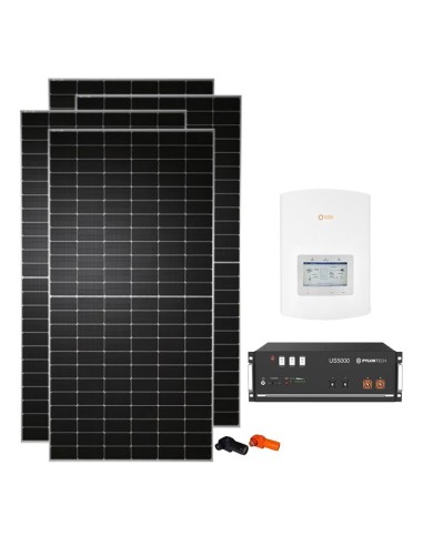 Single-phase photovoltaic kit 5000W 4.6kW inverter Solis + 1 Pylontech ...