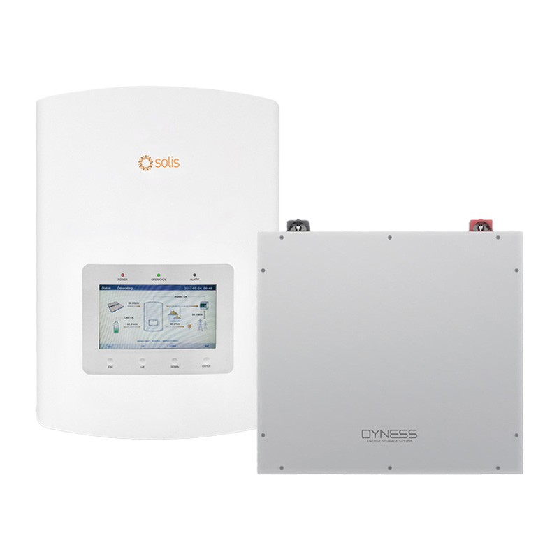 Sistema di accumulo monofase inverter 5kW Solis batteria al litio Dyness DL5.0C 5.12kWh ...