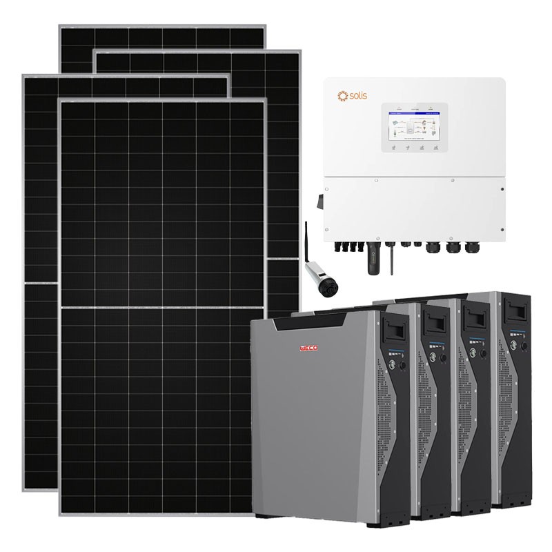Kit fotovoltaico trifase 20060W inverter 20kW Solis batteria al litio Weco 5k3 XP 21.48kWh ...