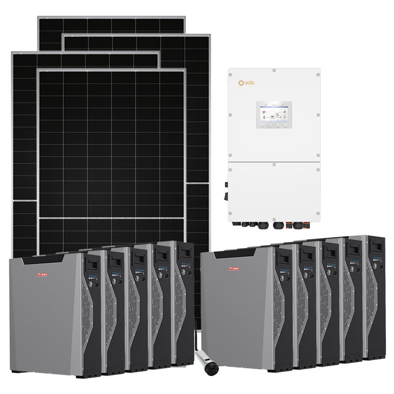 Kit fotovoltaico trifase 48380W inverter 50kW Solis batteria al litio Weco 5k3 XP 53.70kWh ...